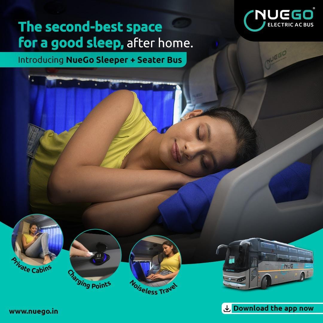 India's First Long-Haul Electric AC Seater + Sleeper Bus Service ...